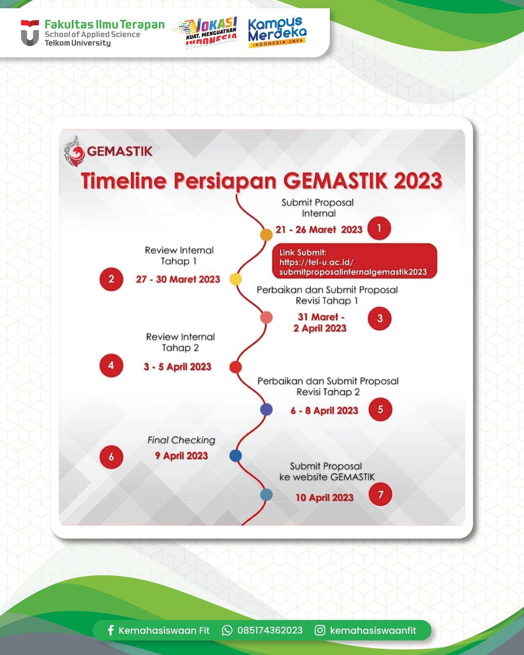 TIMELINE PERSIAPAN GEMASTIK 2023 | Kemahasiswaan FIT