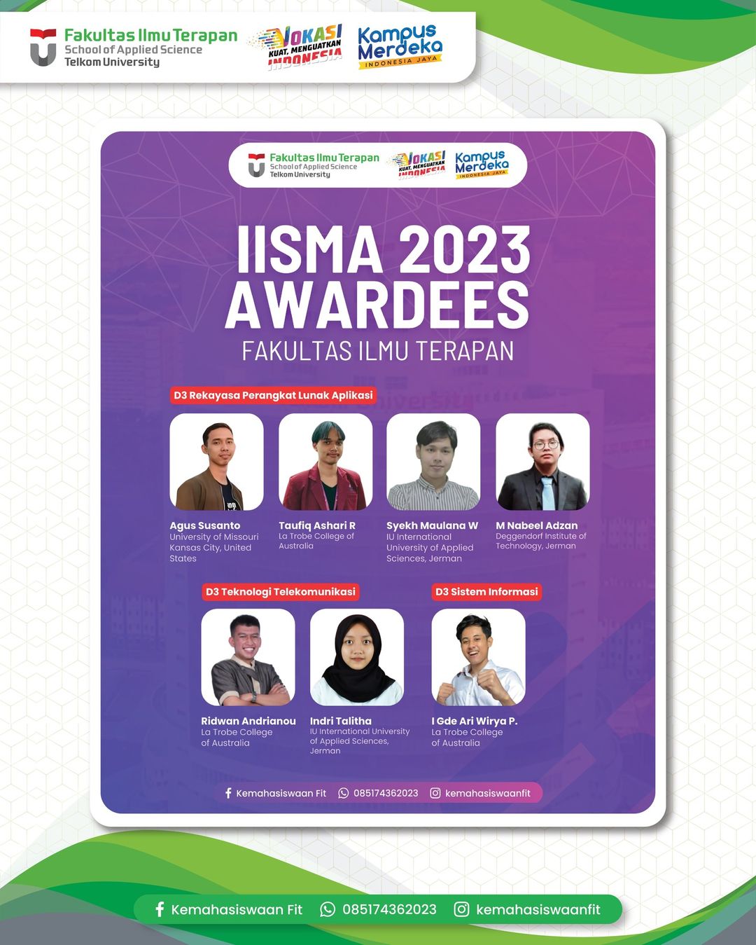IISMA 2023 AWARDEES FAKULTAS ILMU TERAPAN TELKOM UNIVERSITY ...
