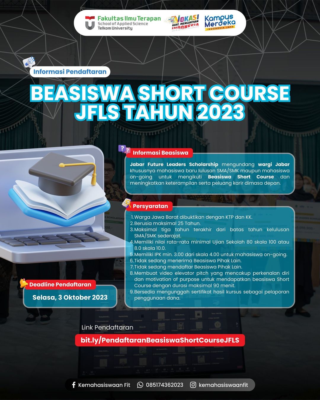 PENDAFTARAN BEASISWA SHORT COURSE JFLS TAHUN 2023 | Kemahasiswaan FIT