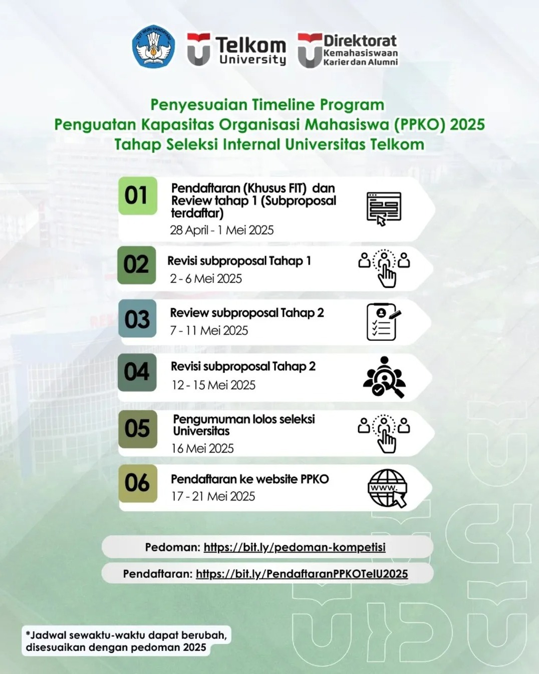 Penyesuaian Timeline Program Penguatan Kapasitas Organisasi Mahasiswa (PPKO) 2025 ...
